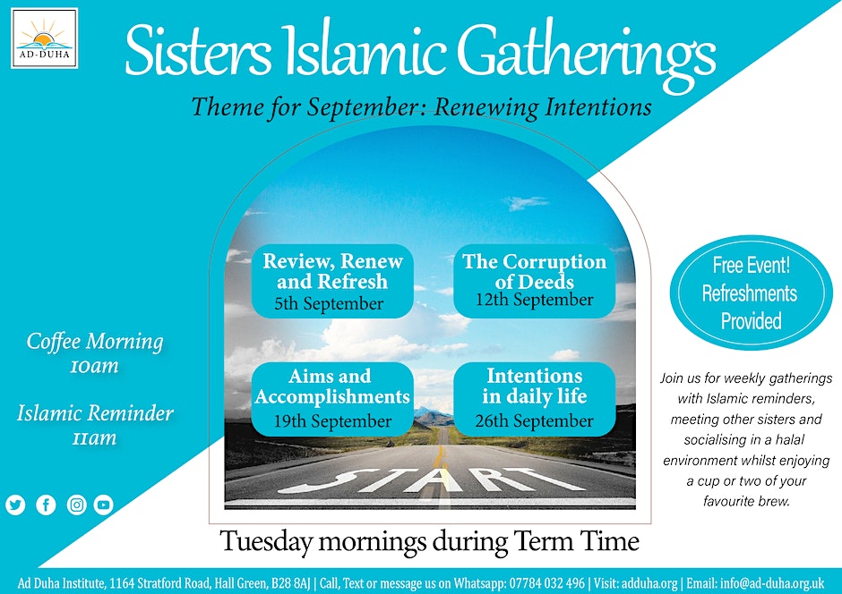 Sisters Islamic Gatherings – Renewing Intentions – Muslim Event