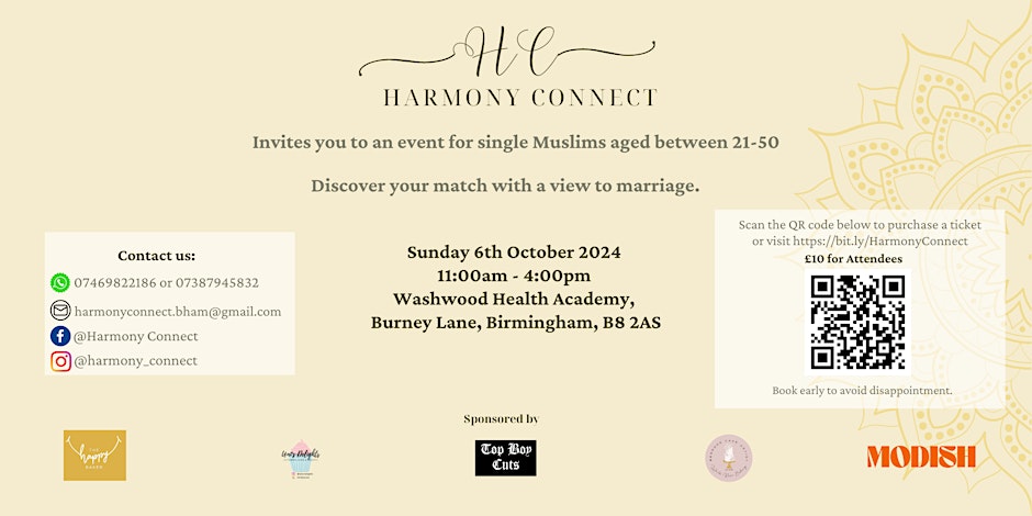 Harmony Connect Muslim Matrimonial Event (21- 50 years) – Muslim Event